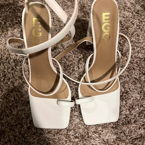 EGO | Shoes | Ego Womens White Strappy Heels | Poshmark